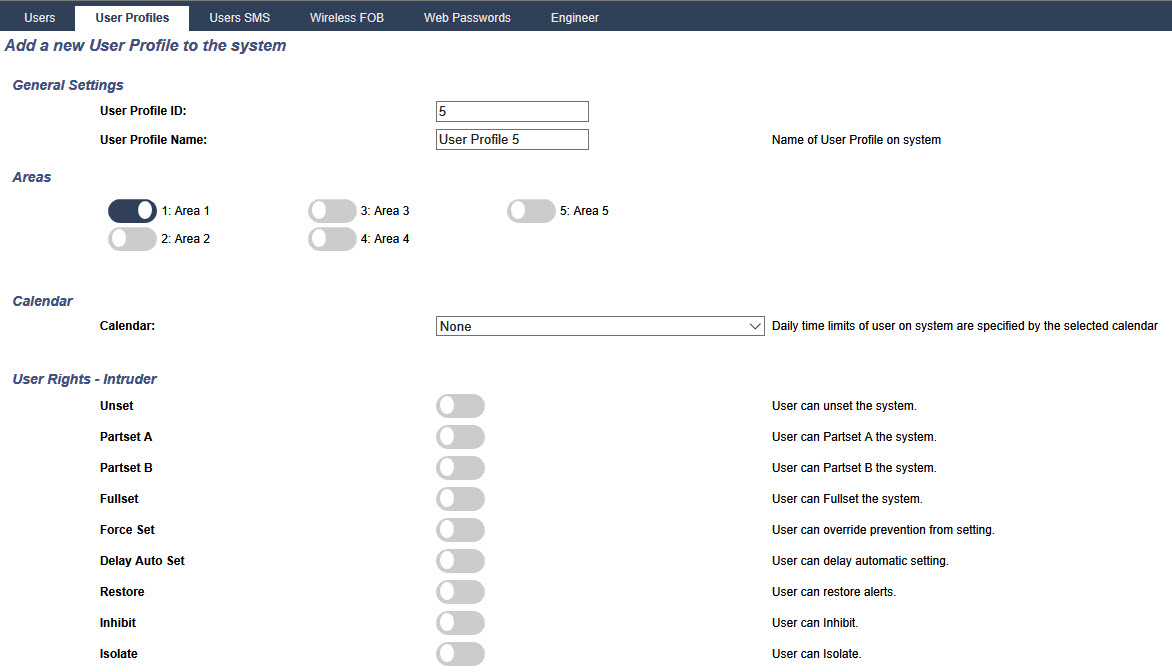 Adding/Editing User Profiles